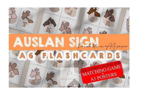 Flashcards AUSLAN Australian Sign Language Neutral Colours - Etsy Australia