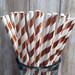 8 20cm Green and White Stripe Paper Straws, Stripy Straw, Green and ...