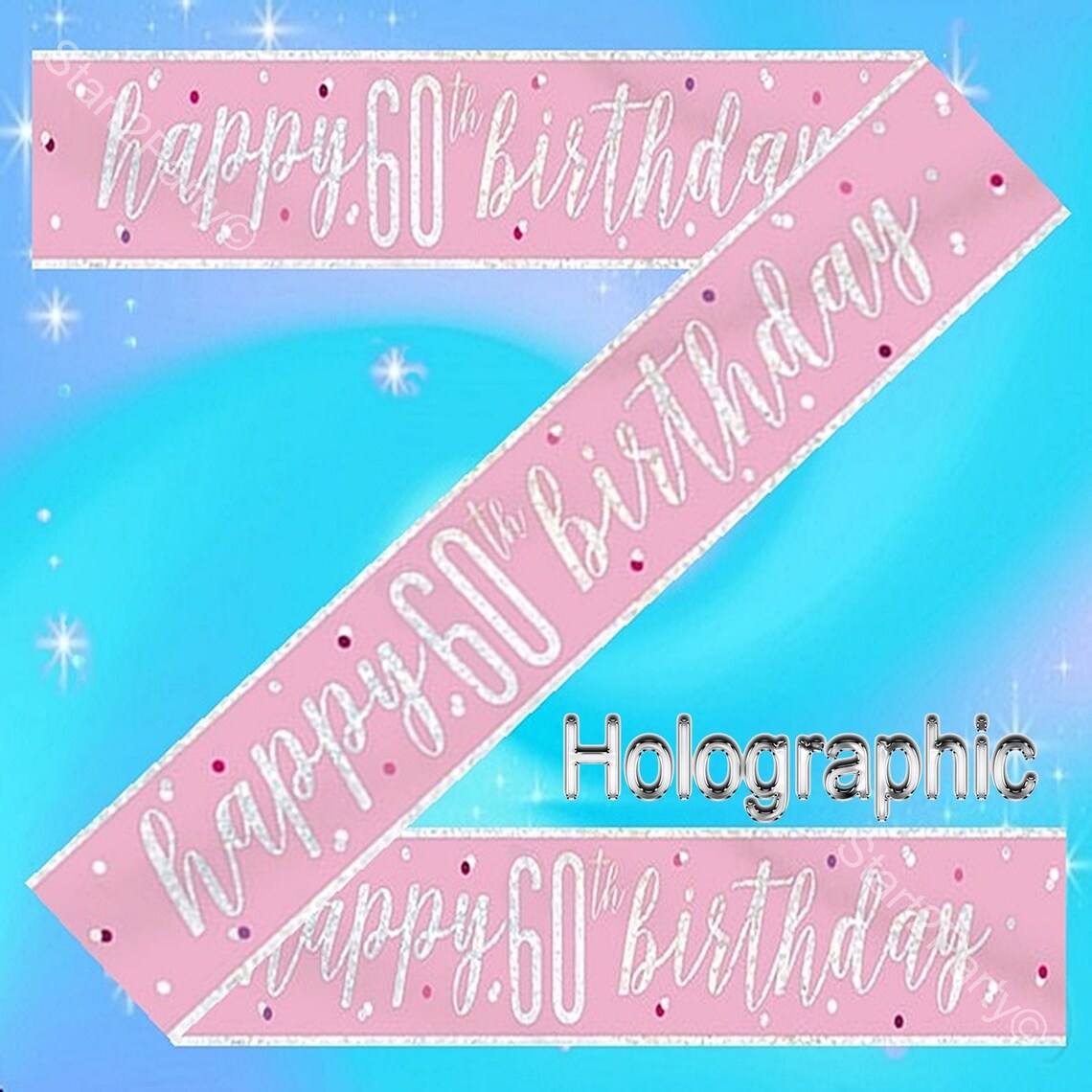 60th Birthday Party Decorations Pink Foil Bunting Banners - Etsy UK