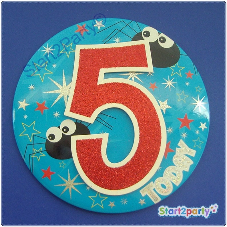 Age 5 5th Birthday Party Decorations Blue Bunting & | Etsy UK