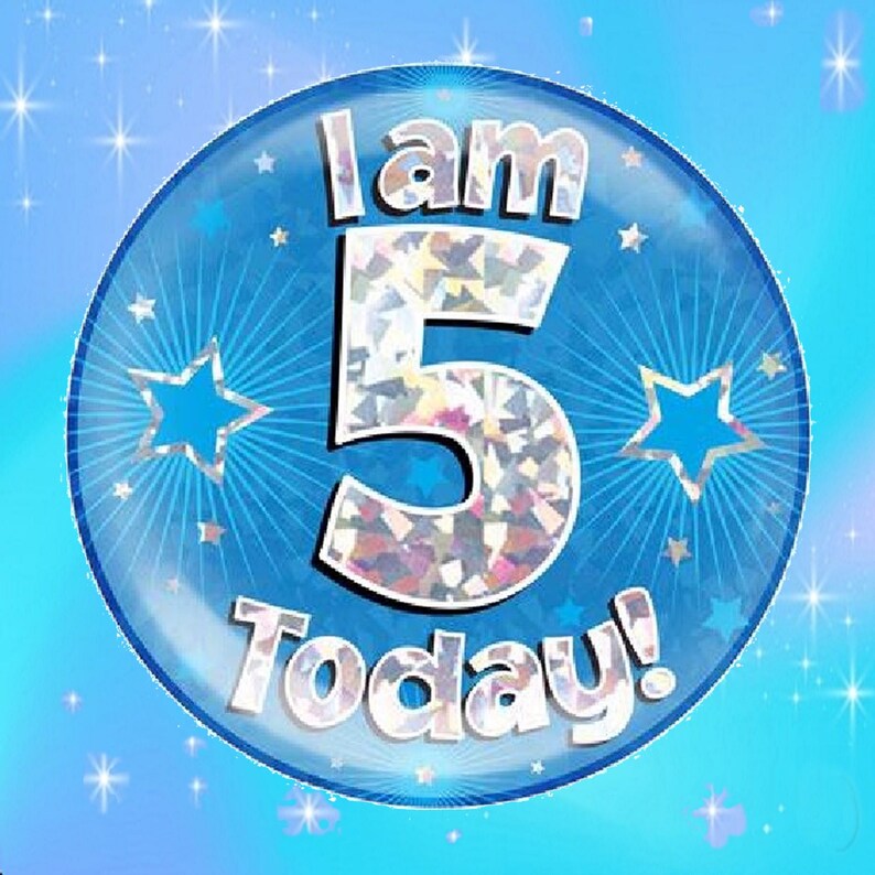 Age 5 5th Birthday Party Decorations Blue Bunting & | Etsy UK