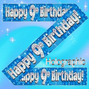Age 9 - 9th Birthday Party Decorations - Blue - Bunting & Banners ...