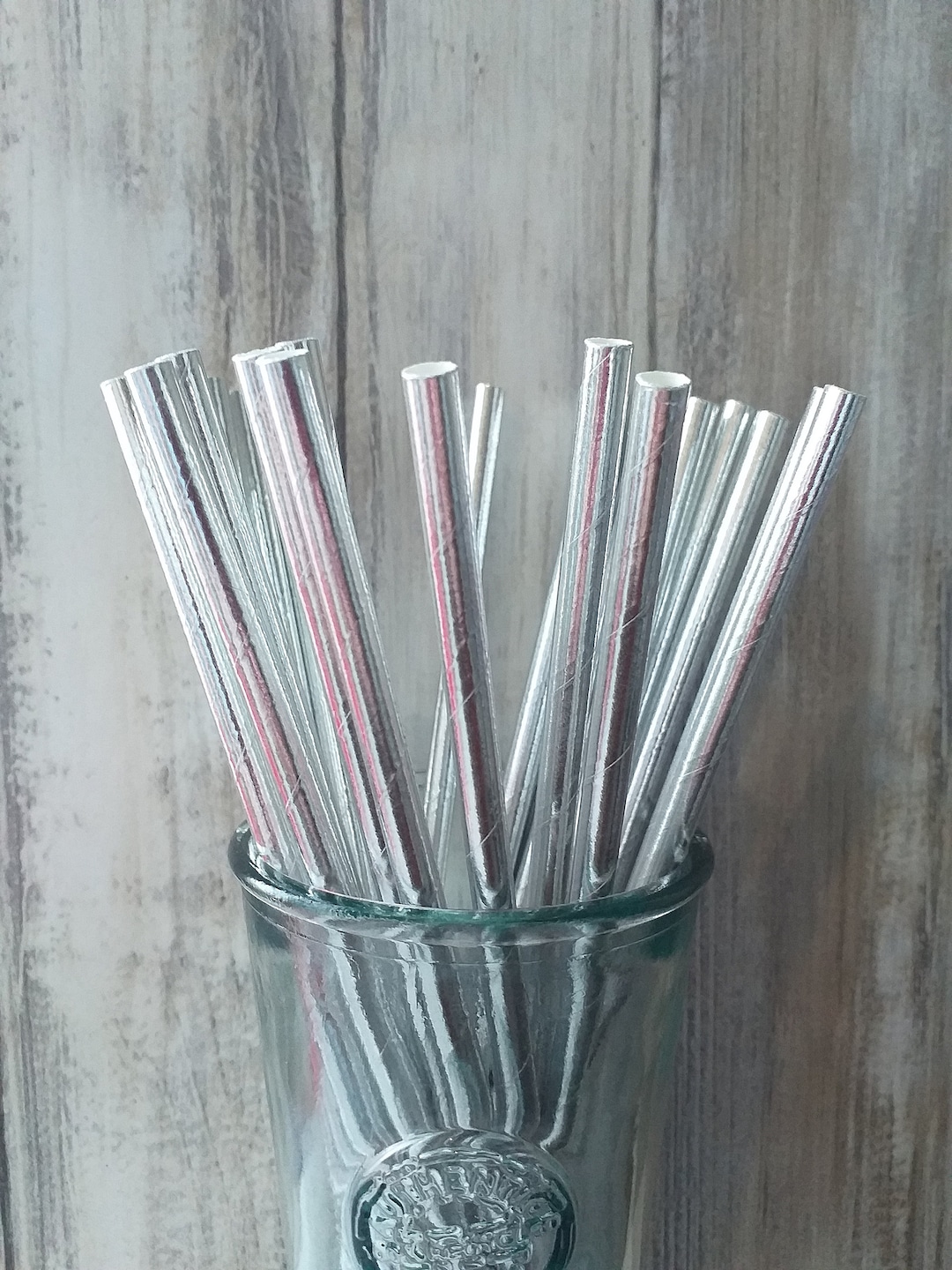 8 20cm Silver Papers Straws Silver Paper Straws Silver - Etsy