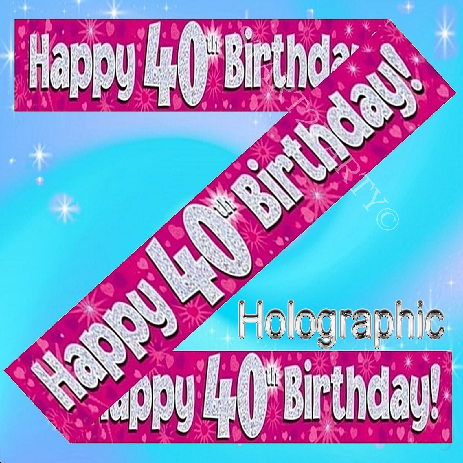 Age 40 Birthday Party Decorations Pink Bunting & Banners - Etsy UK