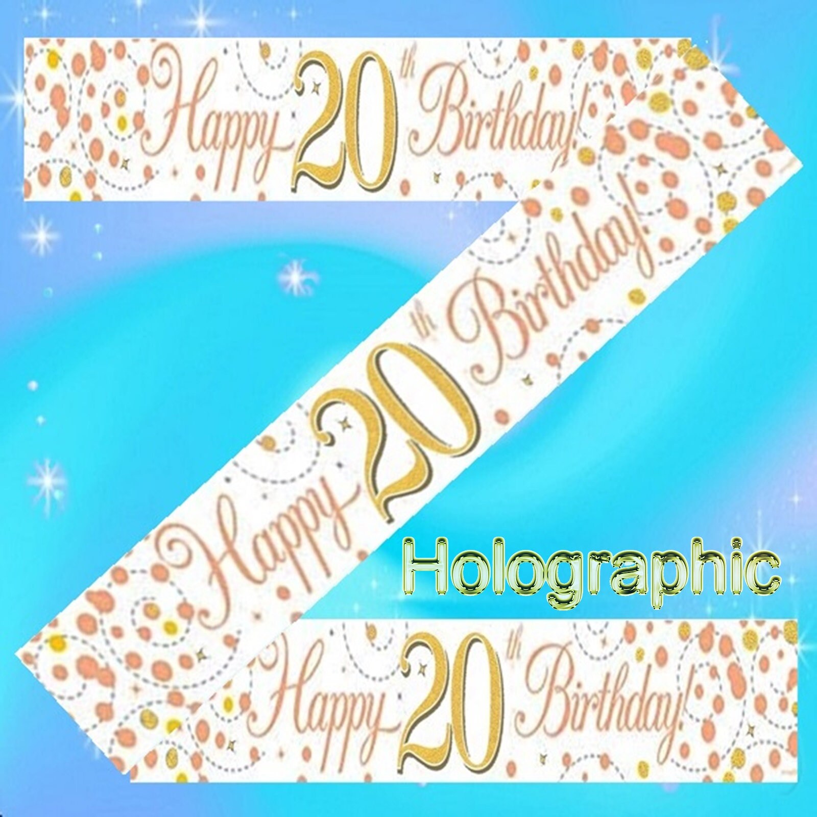 Age 20 Birthday decorations White Rose Gold Bunting & | Etsy