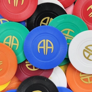 AA Tokens 300 Pcs., Alcoholics Anonymous Chips, Customizable Plastic ...