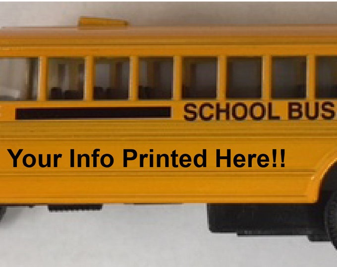 Personalized School Bus Toy Set Die Cast Metal, Pull Back Motor 72 ...