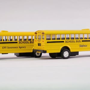 Personalized School Bus Toy Set - Die Cast Metal, Pull Back Motor - 12 ...