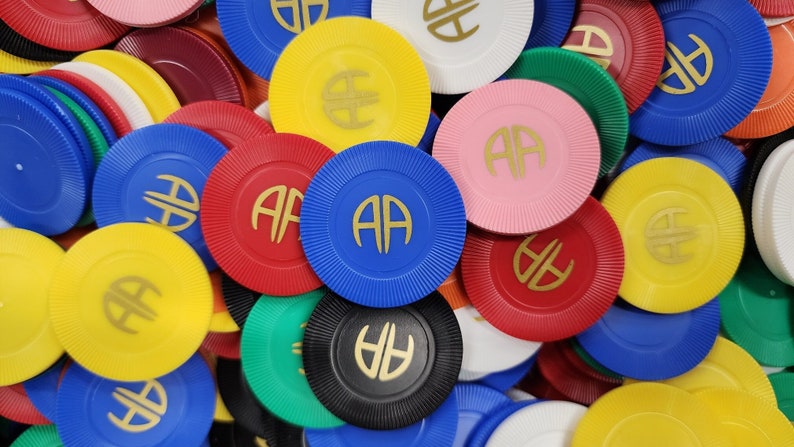AA Tokens 300 Pcs., Alcoholics Anonymous Chips, Customizable Plastic ...