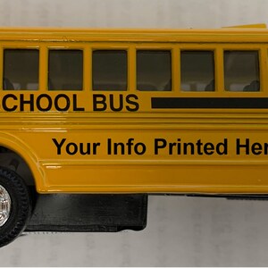 Personalized School Bus Toy Set - Die Cast Metal, Pull Back Motor - 12 ...