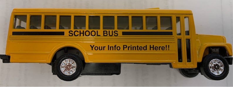 Personalized School Bus Toy Set - Die Cast Metal, Pull Back Motor - 12 ...