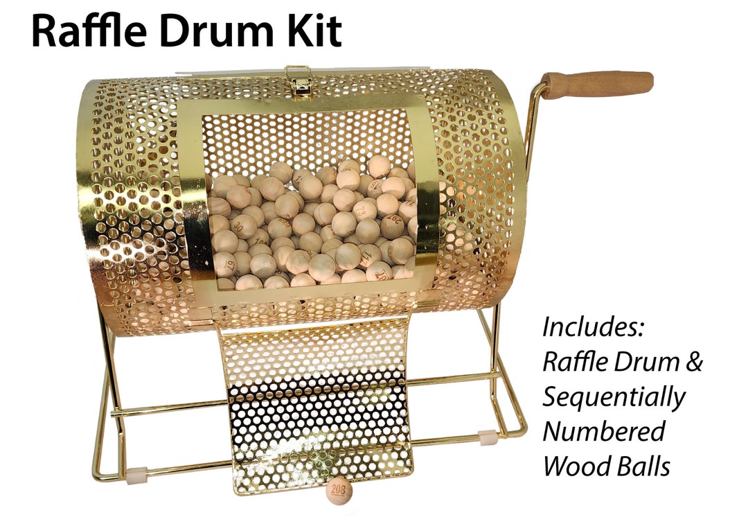 Raffle Drum Kit Small Size - Raffle Drum W/ Numbered Wood Balls ...