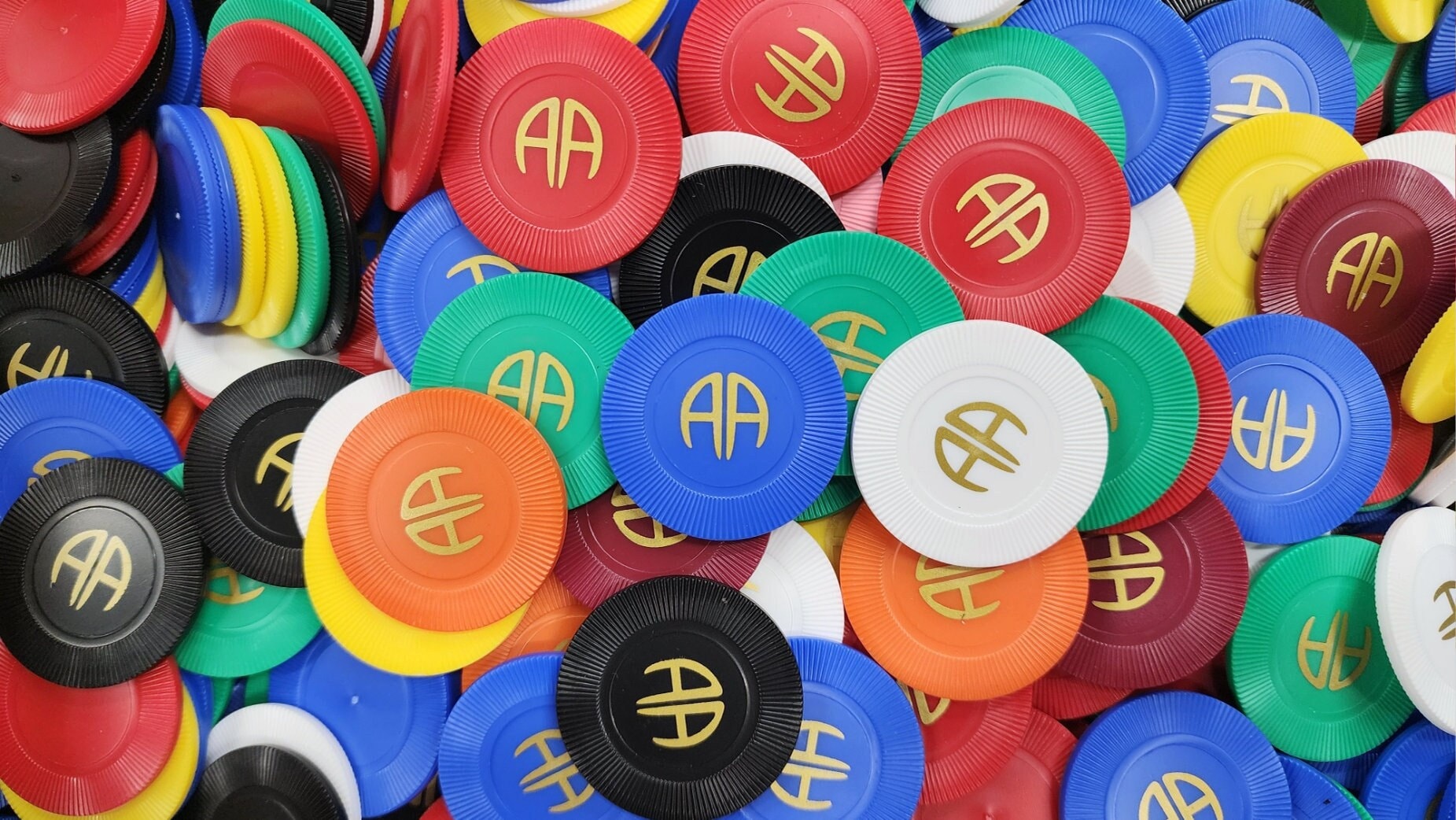 AA Tokens 300 Pcs., Alcoholics Anonymous Chips, Customizable Plastic ...