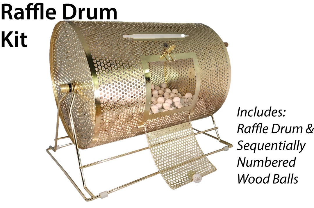 Raffle Drum Kit Medium Size - Raffle Drum With Numbered Wood Balls - Etsy
