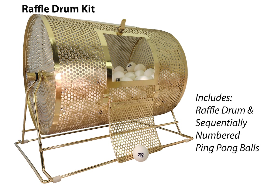 Raffle Drum Kit Medium Size - Raffle Drum With Numbered Ping Pong Balls ...