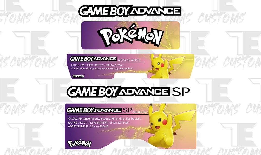 Game Boy Advance/advance SP Decal - Pikachu (pokémon) - Etsy