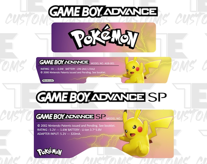 Game Boy Advance/advance SP Decal Pikachu pokémon - Etsy