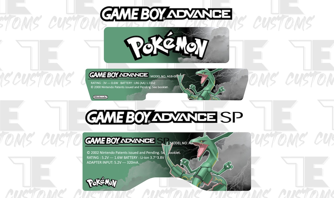 Game Boy Advance/advance SP Decal - Rayquaza (pokémon) - Etsy