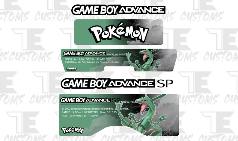 Game Boy Advance/advance SP Decal - Rayquaza (pokémon) - Etsy