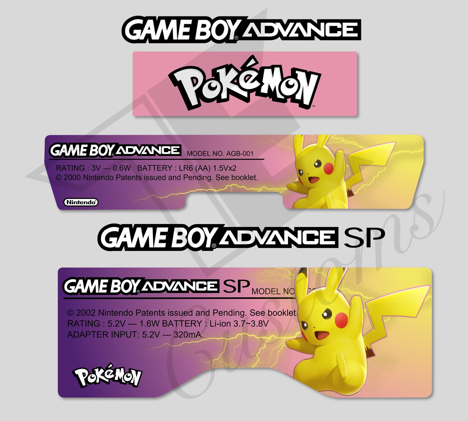 Game Boy Advance/advance SP Decal Pikachu pokémon - Etsy