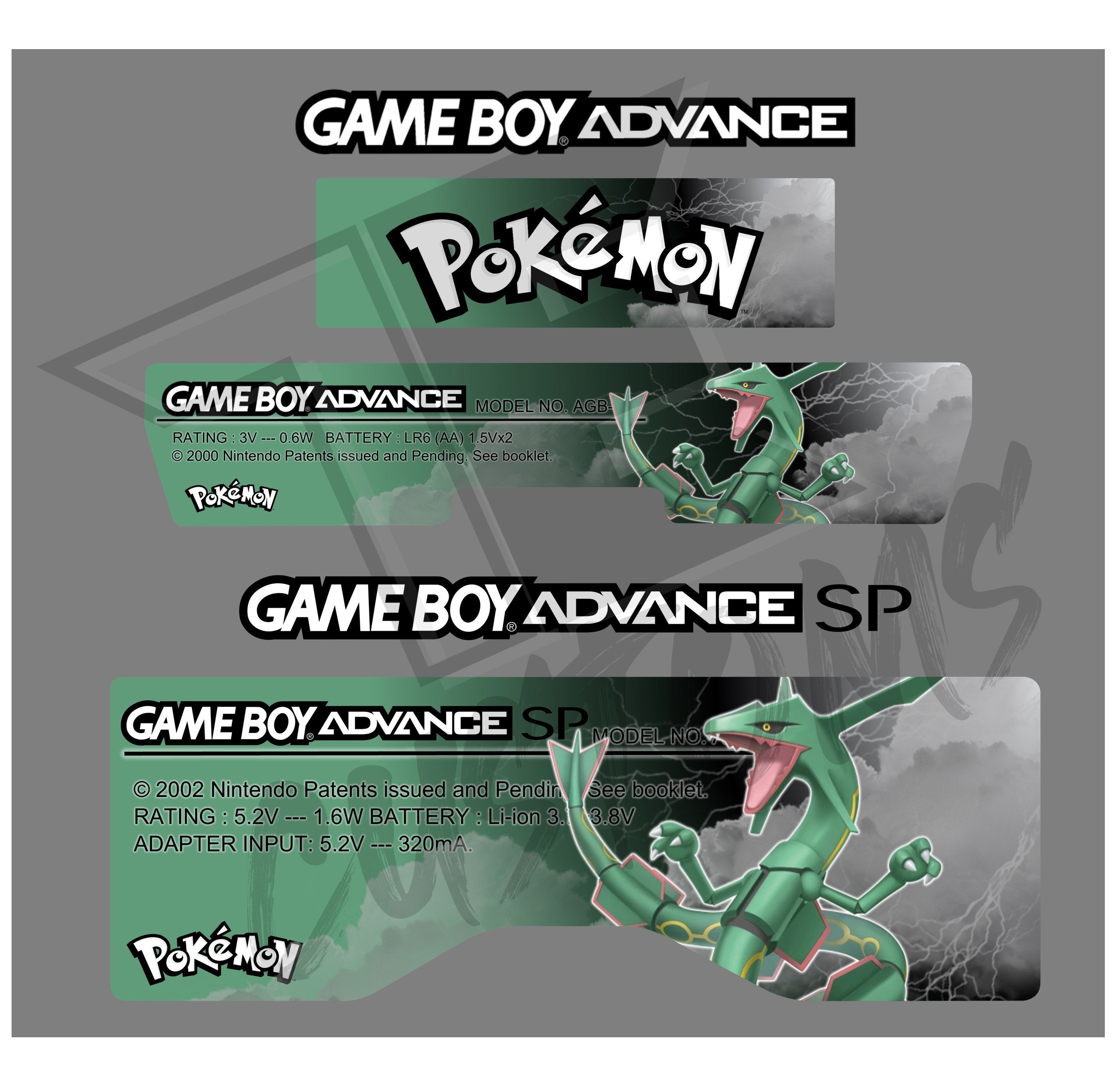Game Boy Advance/advance SP Decal Rayquaza pokémon - Etsy