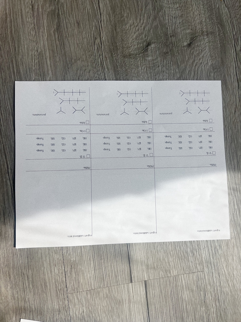 NOC/NIGHT SHIFT Nursing Report Sheet (nurse:patient Ratio 3) - Etsy