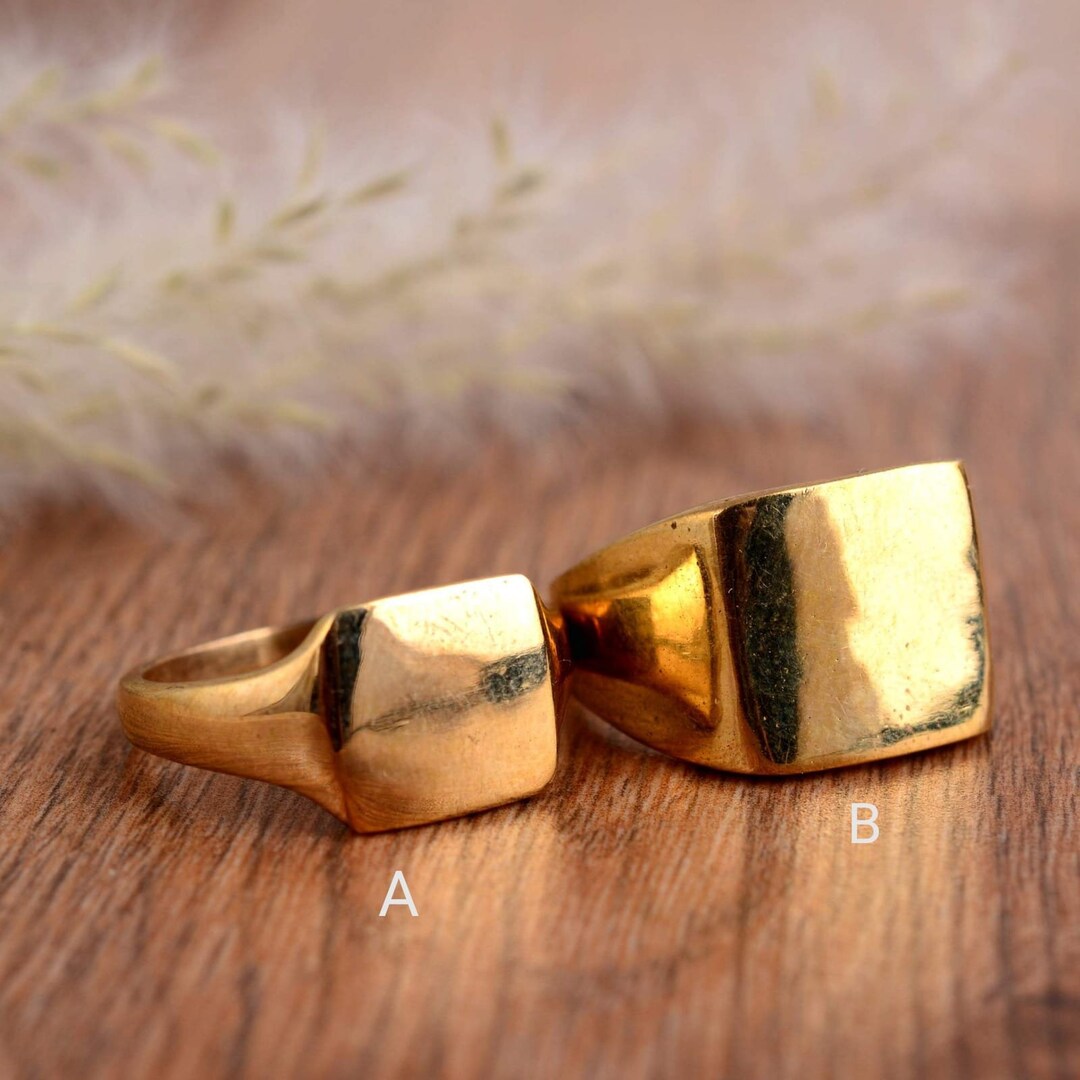 Signet Square Gold Ring, Signet Ring, Men Signet Ring ,women Signet ...