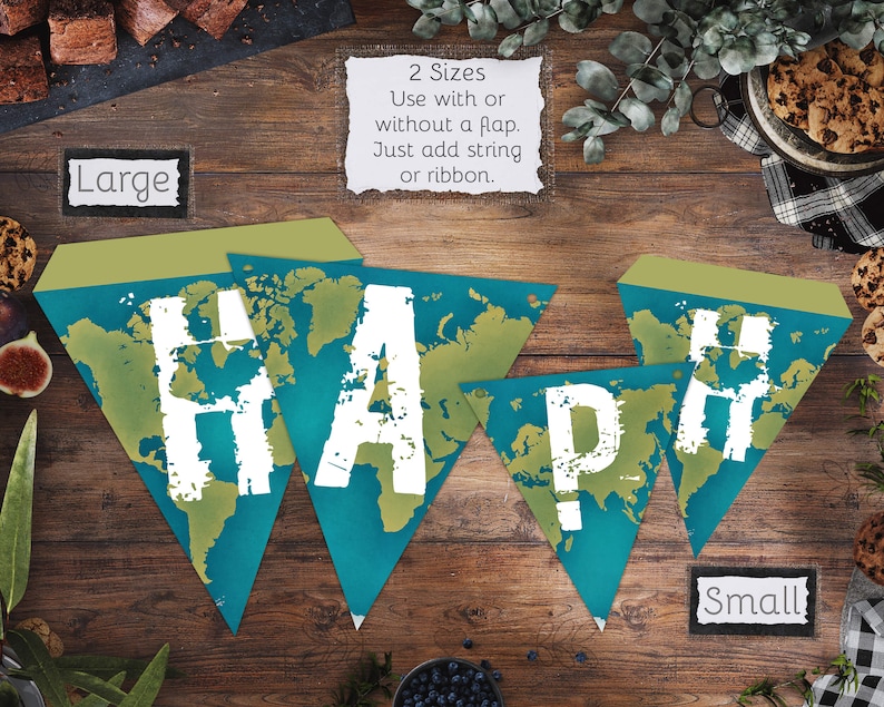 Printable Birthday Bunting Flag Banner | Travel World Map Explorer ...