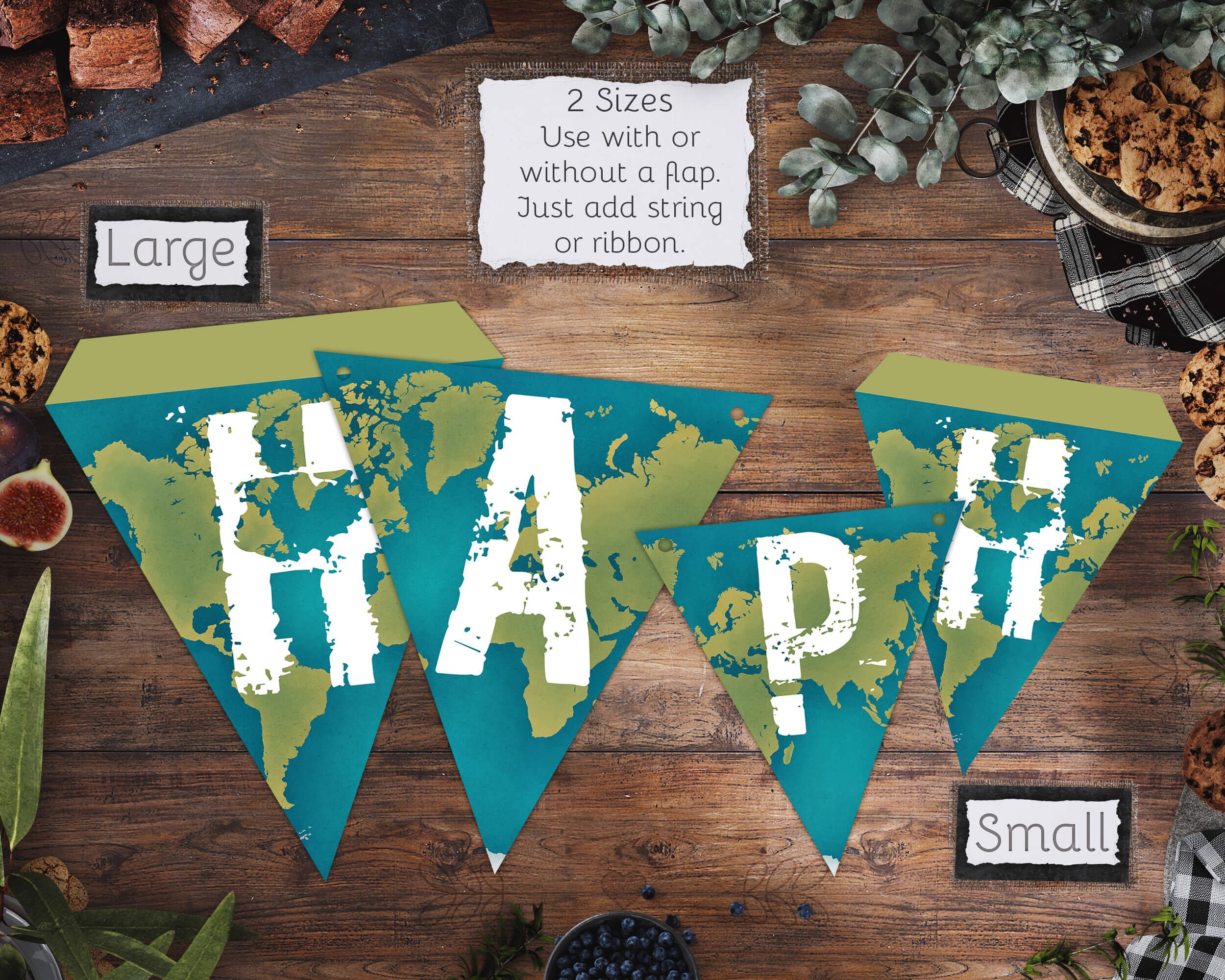 Printable Birthday Bunting Flag Banner | Travel World Map Explorer ...