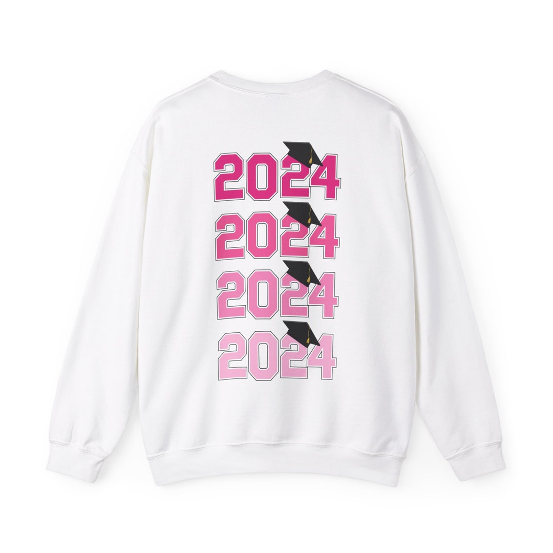 Girls Graduation Crewneck, Girls Graduation Sweater, Pink Graduation ...