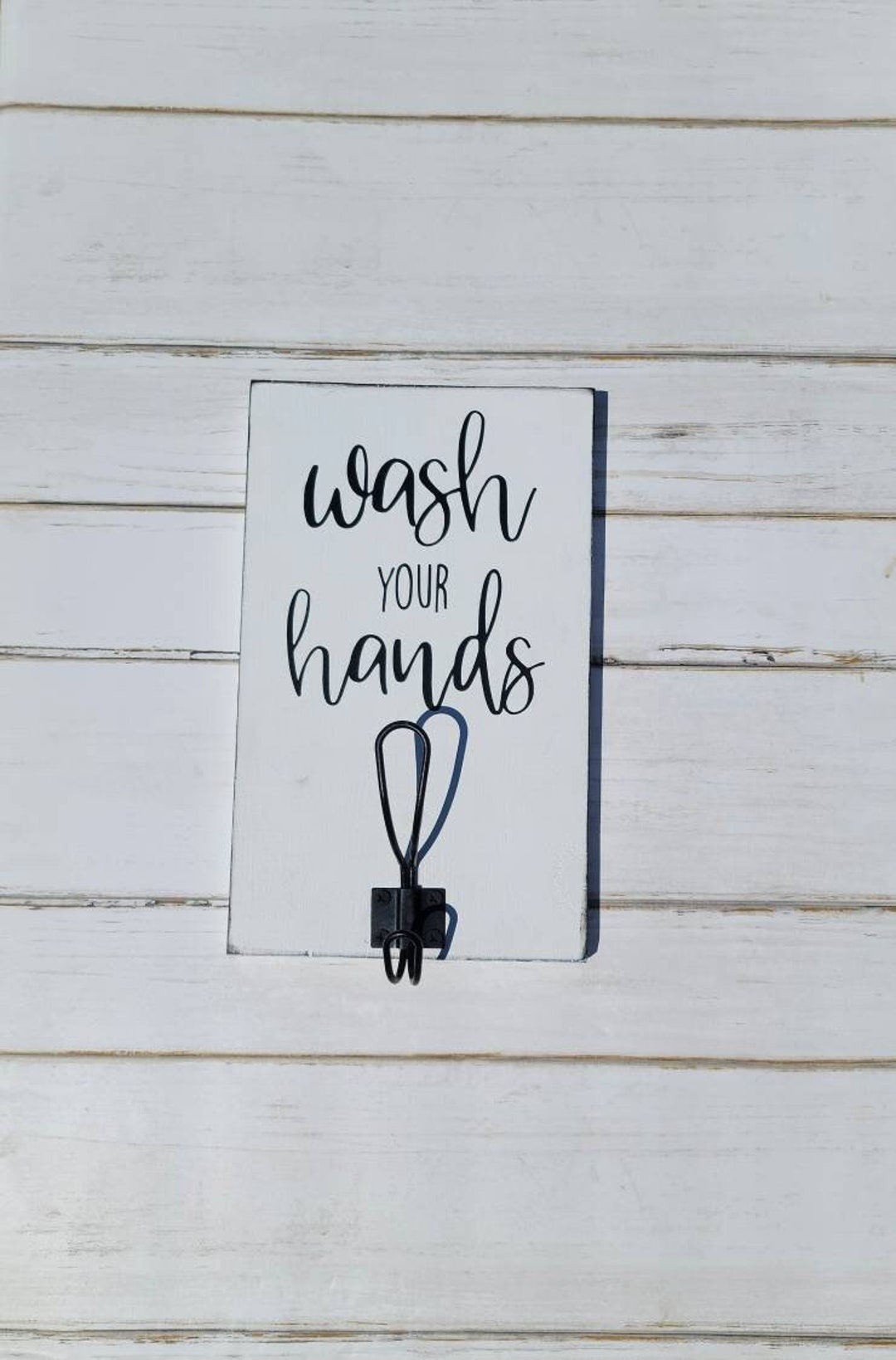 Bathroom Hand Towel Holder Farmhouse Rustic Bathroom Sign - Etsy