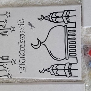 Islamic Paint Kit,kids Paint Canvas,kids Eid Gift,ramadan Gift, Eid ...