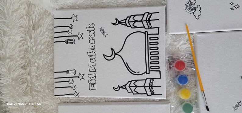 Islamic Paint Kit,kids Paint Canvas,kids Eid Gift,ramadan Gift, Eid ...