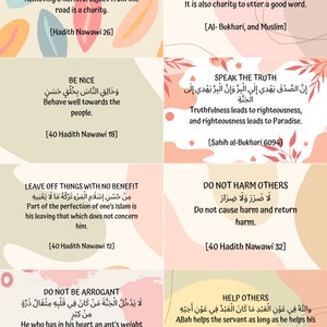 Hadith Cards 16 Hadith Flash Card Ramadan Kids Activity - Etsy