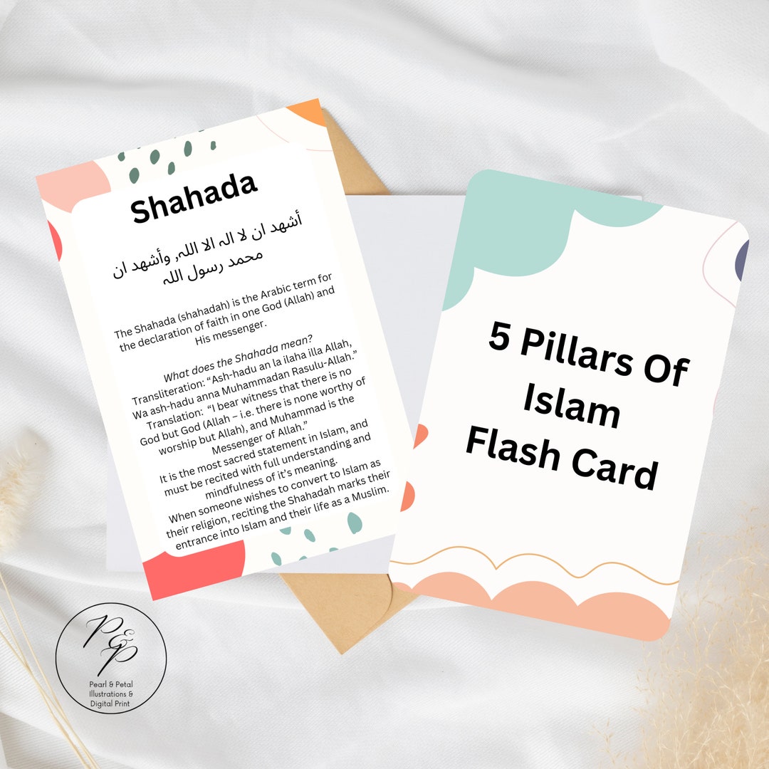 5 Pillar of Islam Flash Cards, Ramadan Kids Activity, Muslim Kids, Kids ...