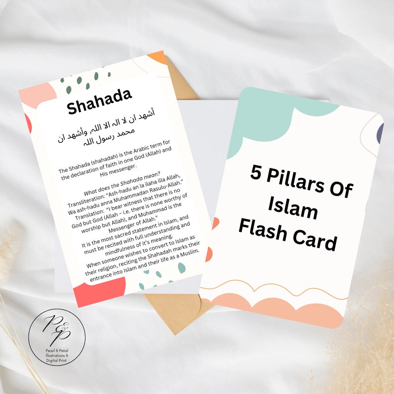 5 Pillar of Islam Flash Cards, Ramadan Kids Activity, Muslim Kids, Kids ...