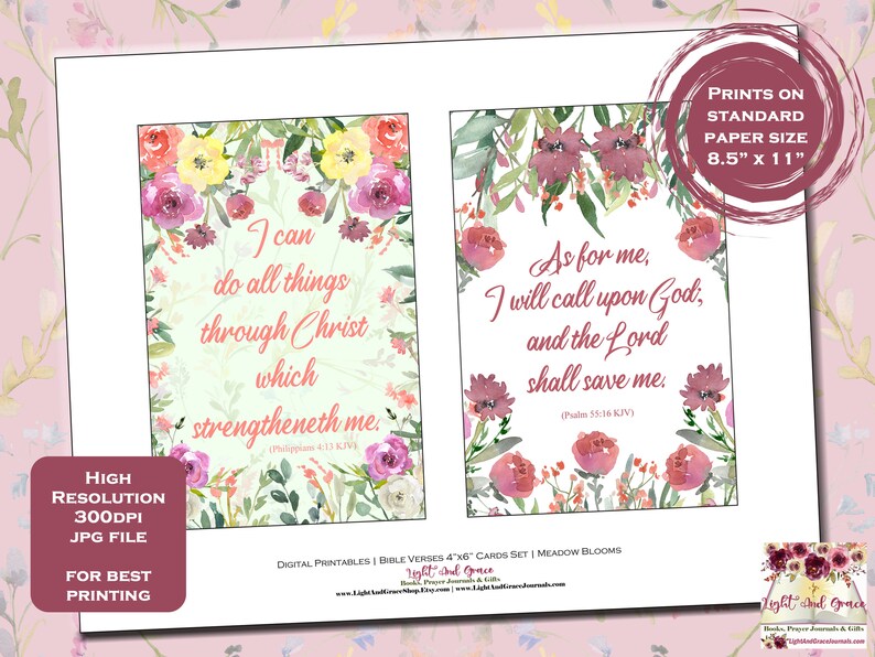 Christian Digital Paper | Faith Scrapbook Bible Verse Ephemera Cards ...
