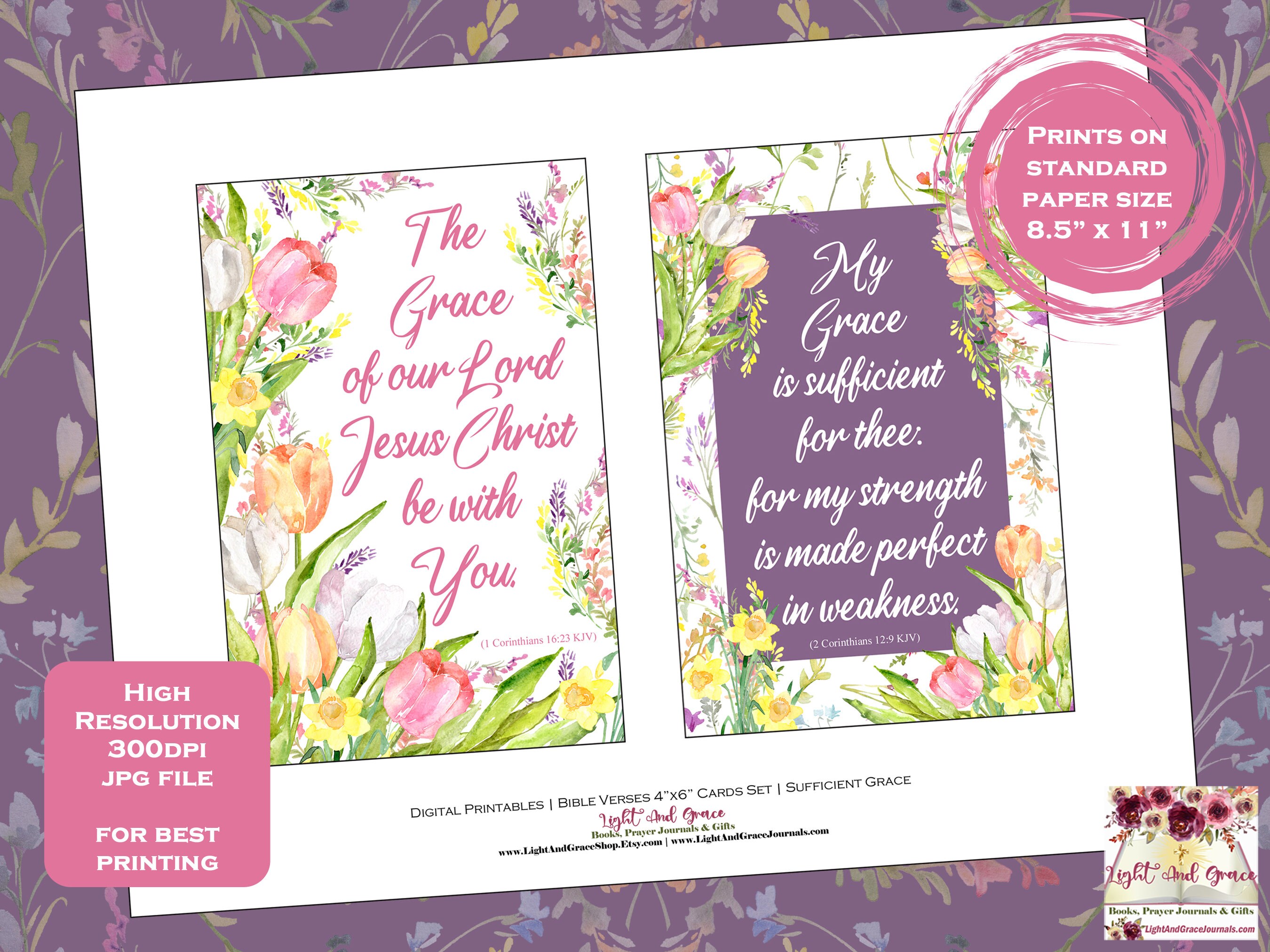 Christian Digital Paper | Faith Scrapbook Bible Verse Ephemera Cards ...