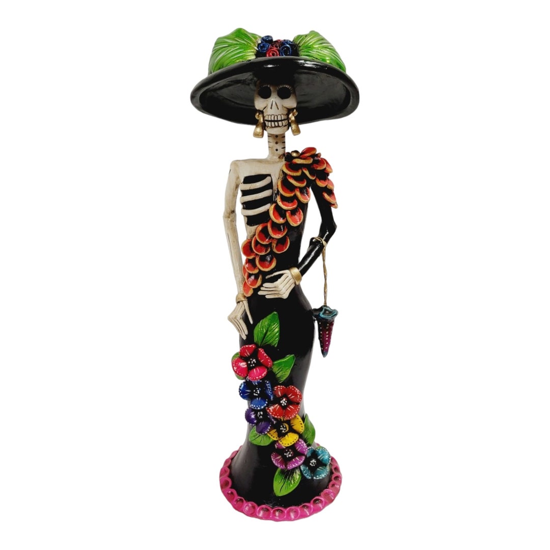 2 Ft Tall Catrina Black Dress, Catrina With Black Skirt\, Fancy Catrina ...