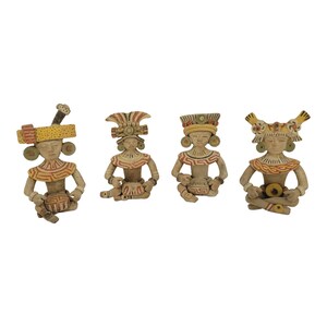 Teotihuacan Nobility, Aztec Priest Set, Characters With Headdress, Ear ...