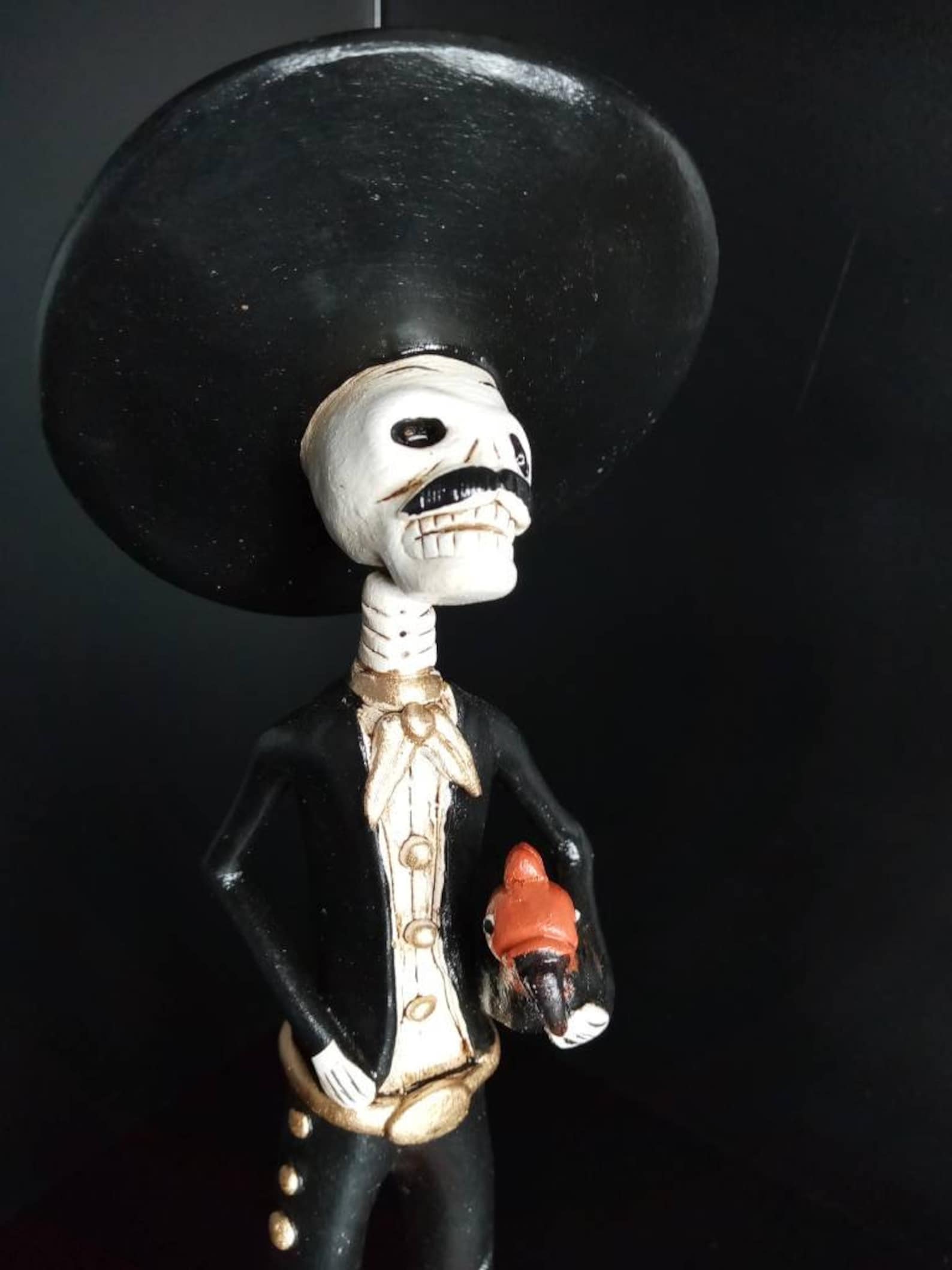 Charro with rooster Day of the Dead Mexican Skull coco | Etsy