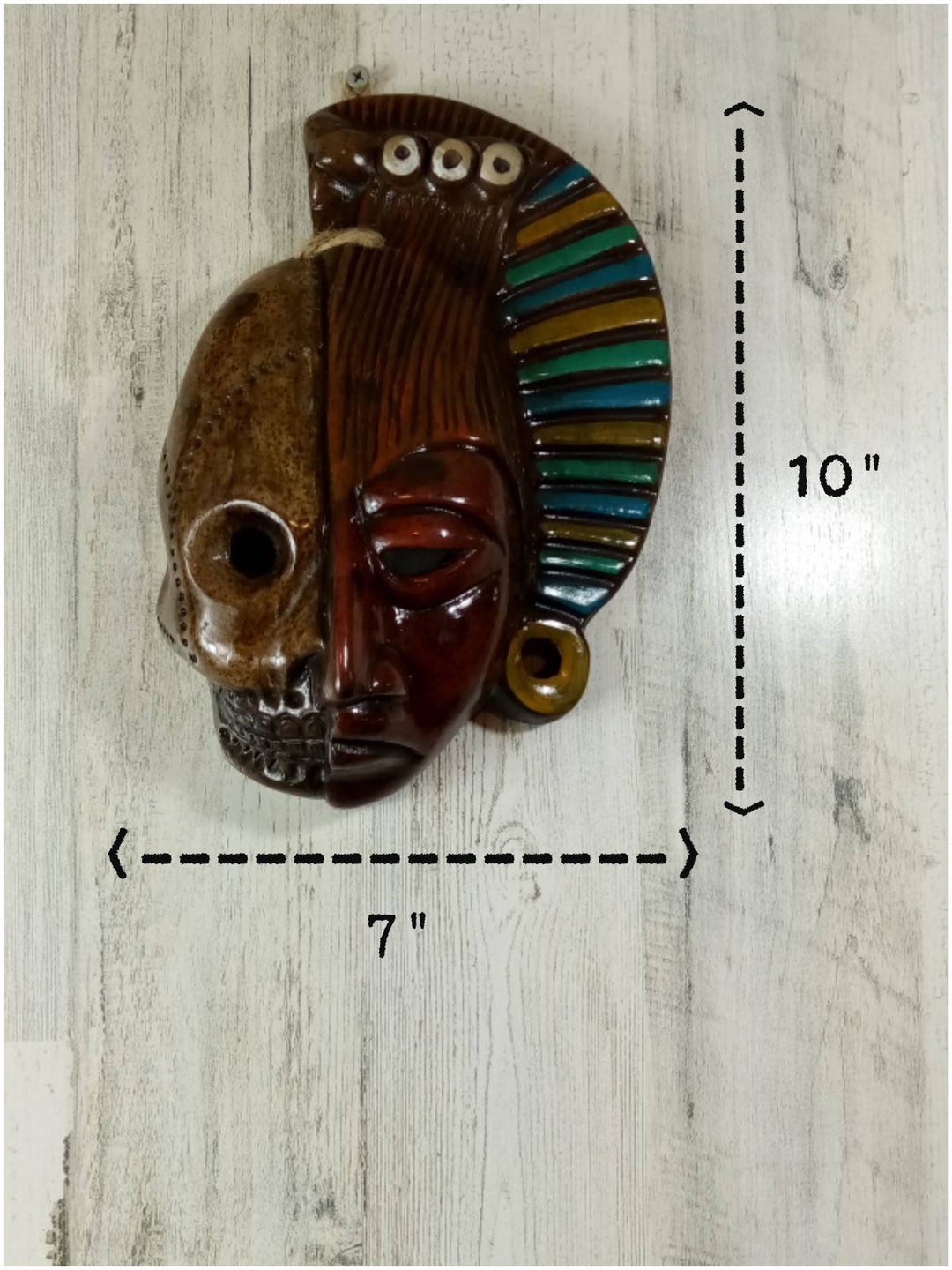 Life and Death 2, Mask, Maya, Aztec, Replica, Hand Painted, Indoor ...
