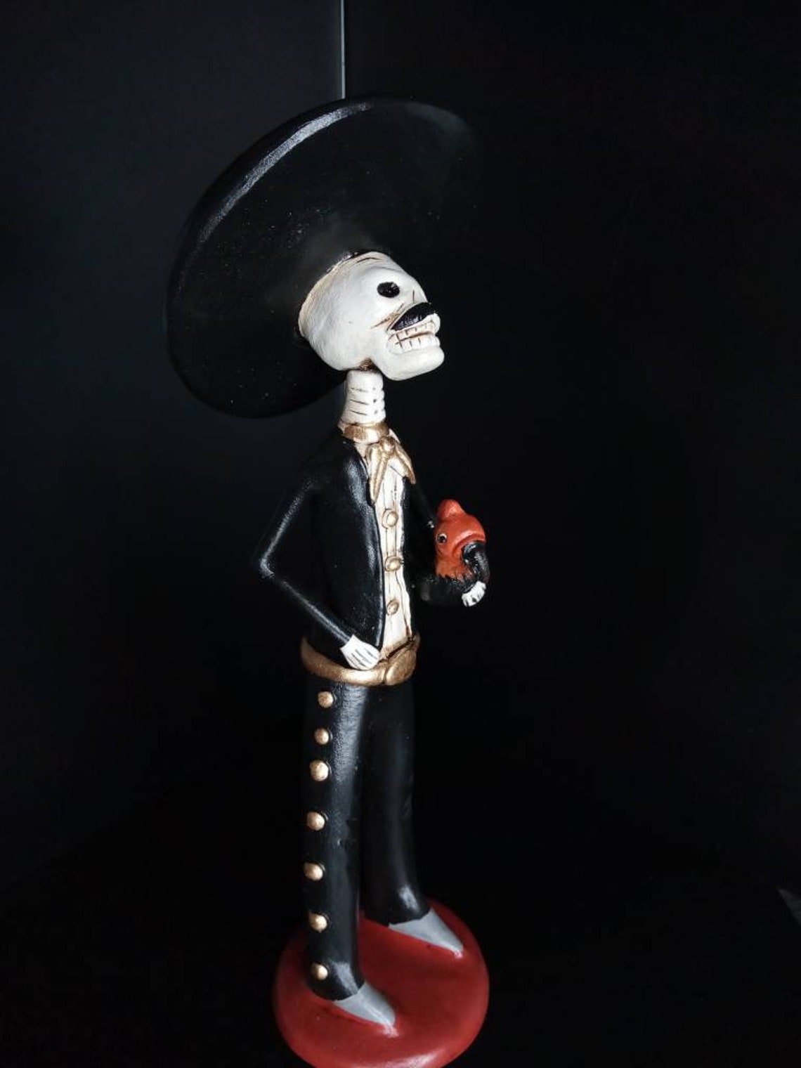 Charro with rooster Day of the Dead Mexican Skull coco | Etsy