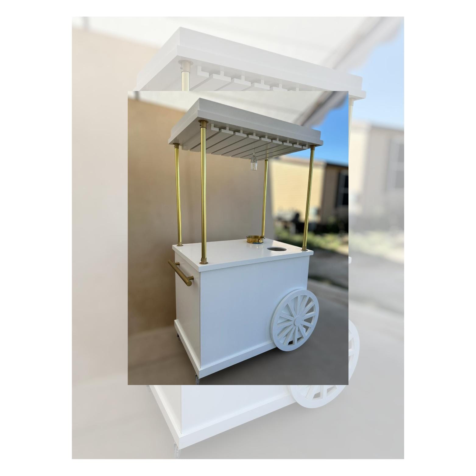 Foldable Snack Cart With Canopy: Custom Colors, Shelves, and Glass Rack ...