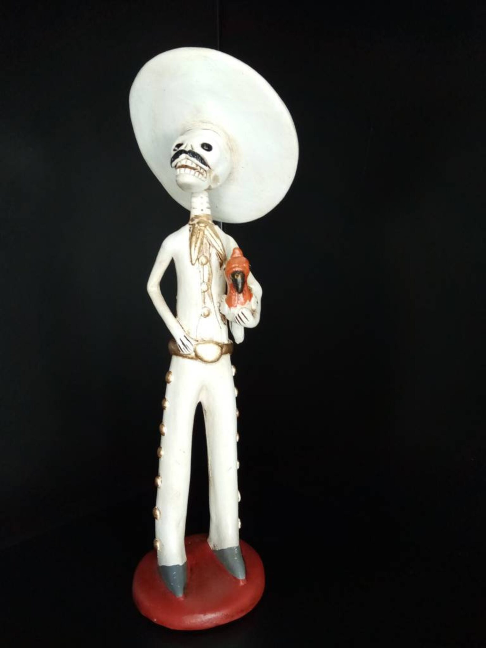 Charro with rooster Day of the Dead Mexican Skull coco | Etsy