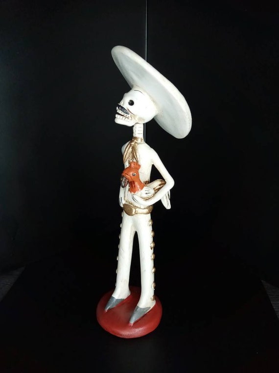 Charro with rooster Day of the Dead Mexican Skull coco | Etsy