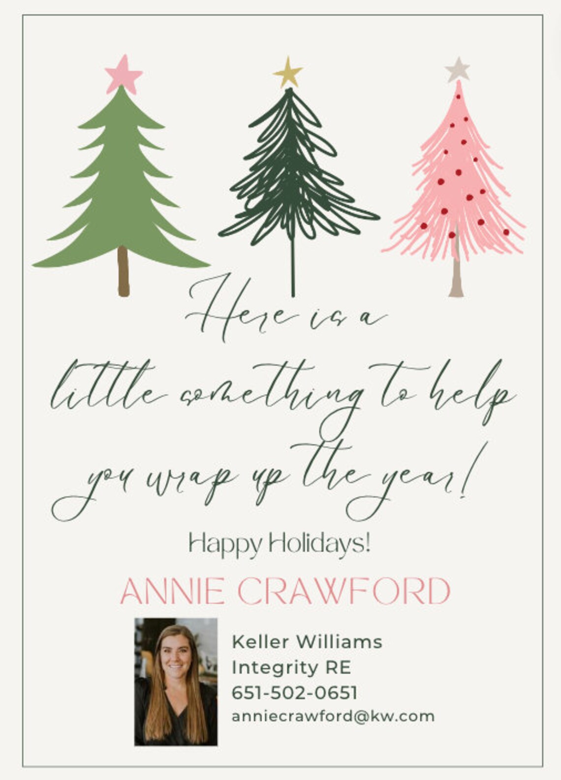 Realtor Holiday Card- Let Me Help Wrap up the Year | Editable PDF ...