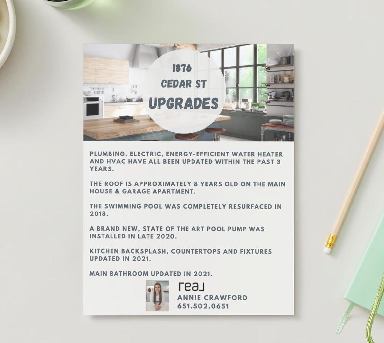 Real Estate Upgrade List Template Design | Realtor Templates | Real ...