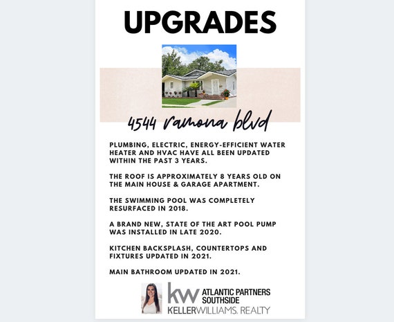 Real Estate Upgrade List Template Design Realtor Templates - Etsy