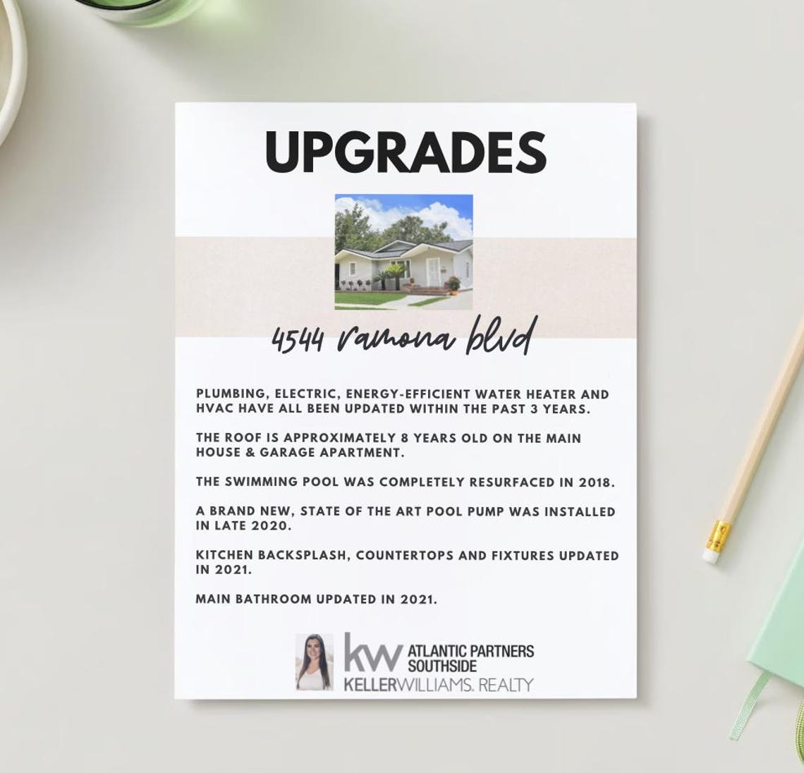 Real Estate Upgrade List Template Design | Realtor Templates | Real ...